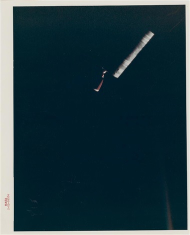 Gemini VII Extremely rare view of the second stage of the Titan rocket ...